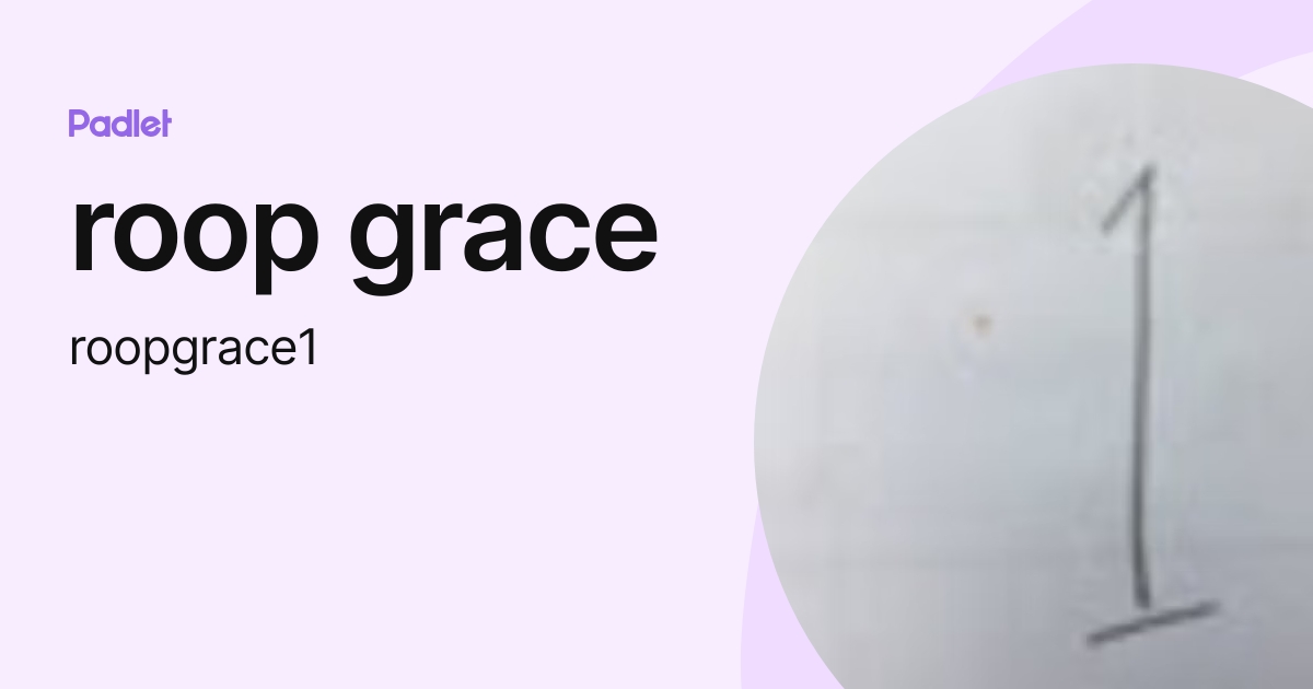 roop grace (roopgrace1) profile | Padlet