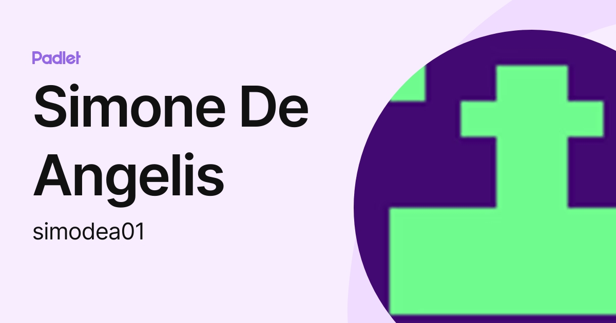 Simone De Angelis (simodea01) profile | Padlet