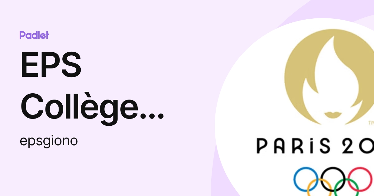 EPS Collège JEAN GIONO Orange 84 (epsgiono) profile | Padlet