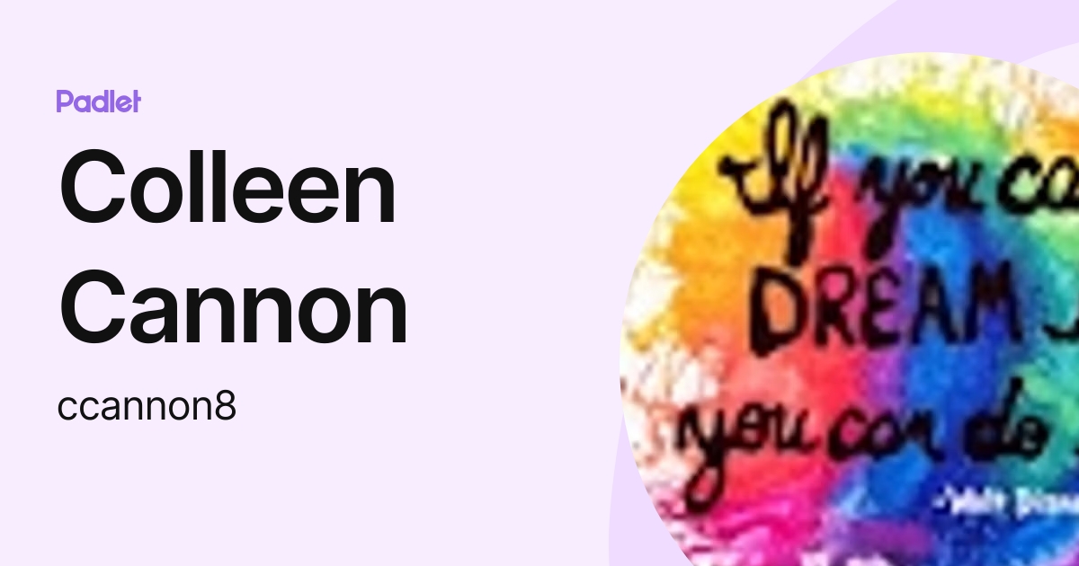 Colleen Cannon (ccannon8) profile | Padlet