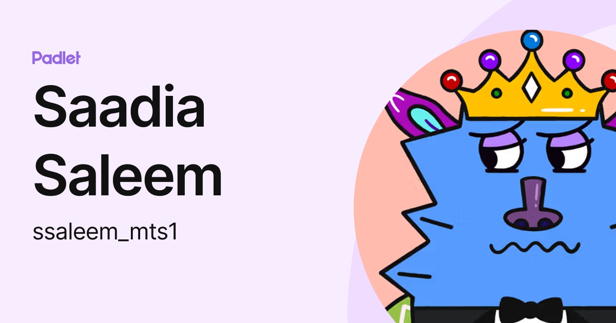 Saadia Saleem (ssaleem_mts1) profile | Padlet