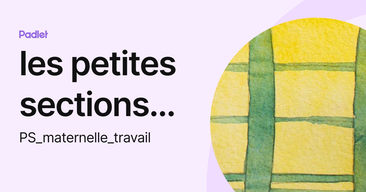 les petites sections de la maternelle travail (PS_maternelle_travail ...