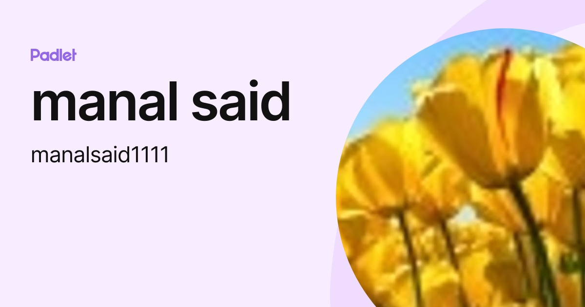 manal said (manalsaid1111) profile | Padlet
