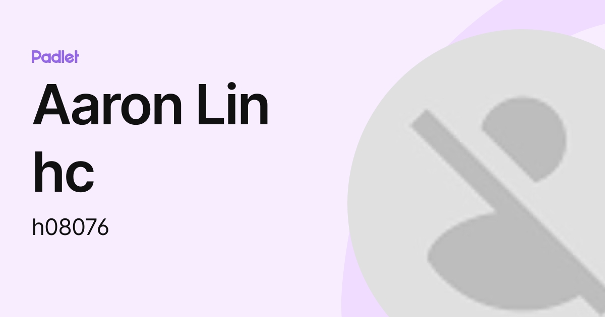 Aaron Lin hc (h08076) profile | Padlet