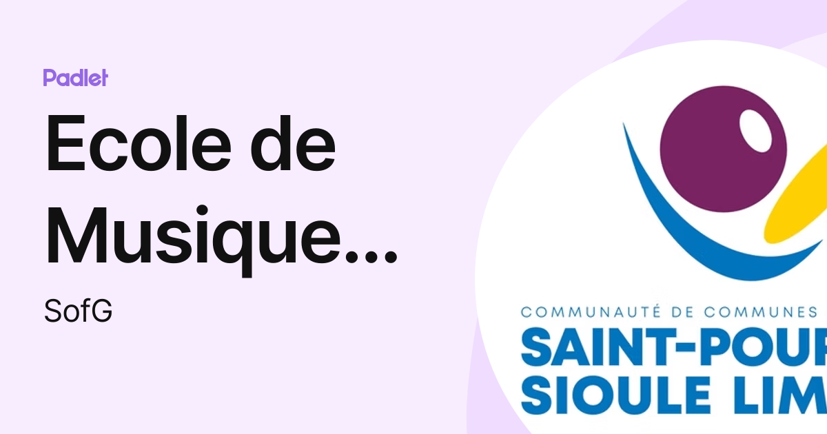 Profil de Ecole de Musique Communautaire CCSPSL (SofG) | Padlet