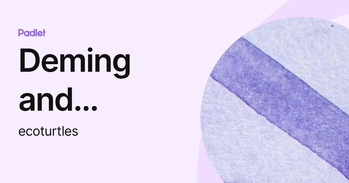 Deming and Mulcahy (ecoturtles) profile | Padlet