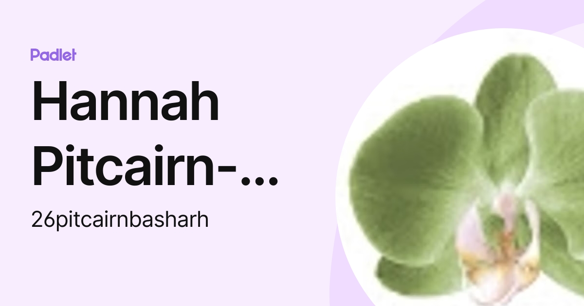 Hannah Pitcairn-Bashar (26pitcairnbasharh) profile | Padlet