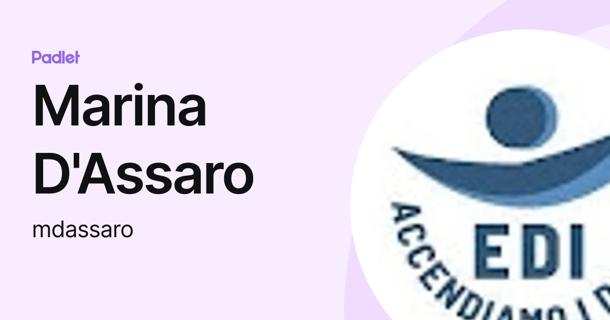 Marina D'Assaro (mdassaro) profile | Padlet