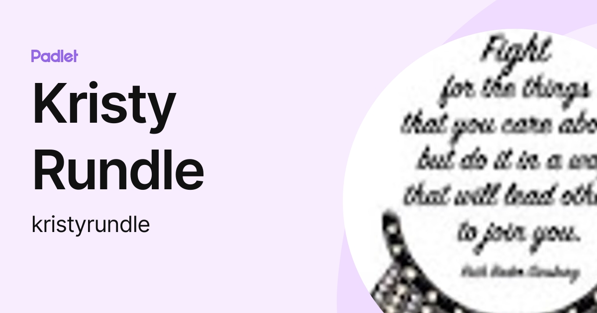 Kristy Rundle (kristyrundle) profile | Padlet