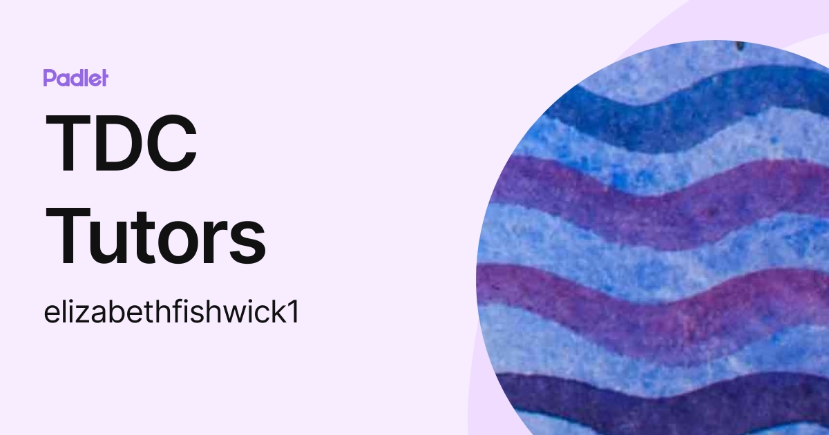 TDC Tutors (TDCTutors) profile | Padlet