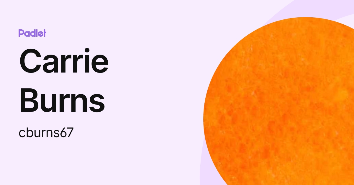 Carrie Burns (cburns67) profile | Padlet