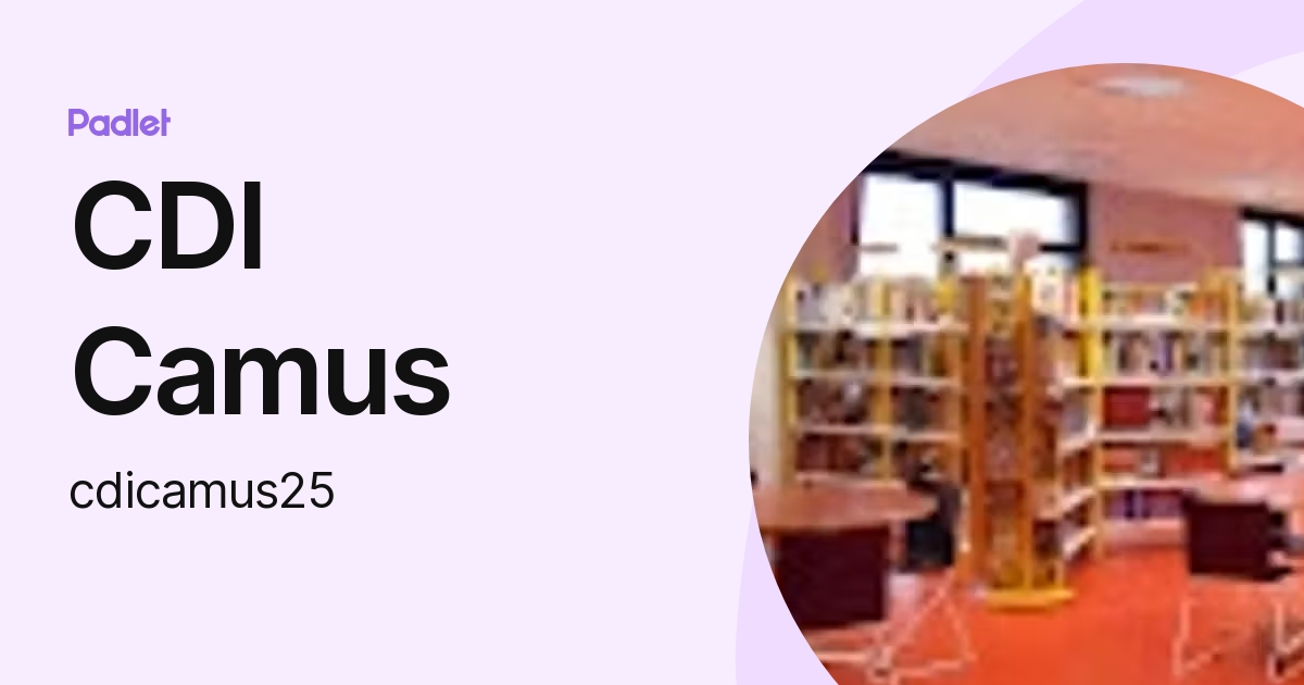 Profil de CDI Camus (cdicamus25) | Padlet