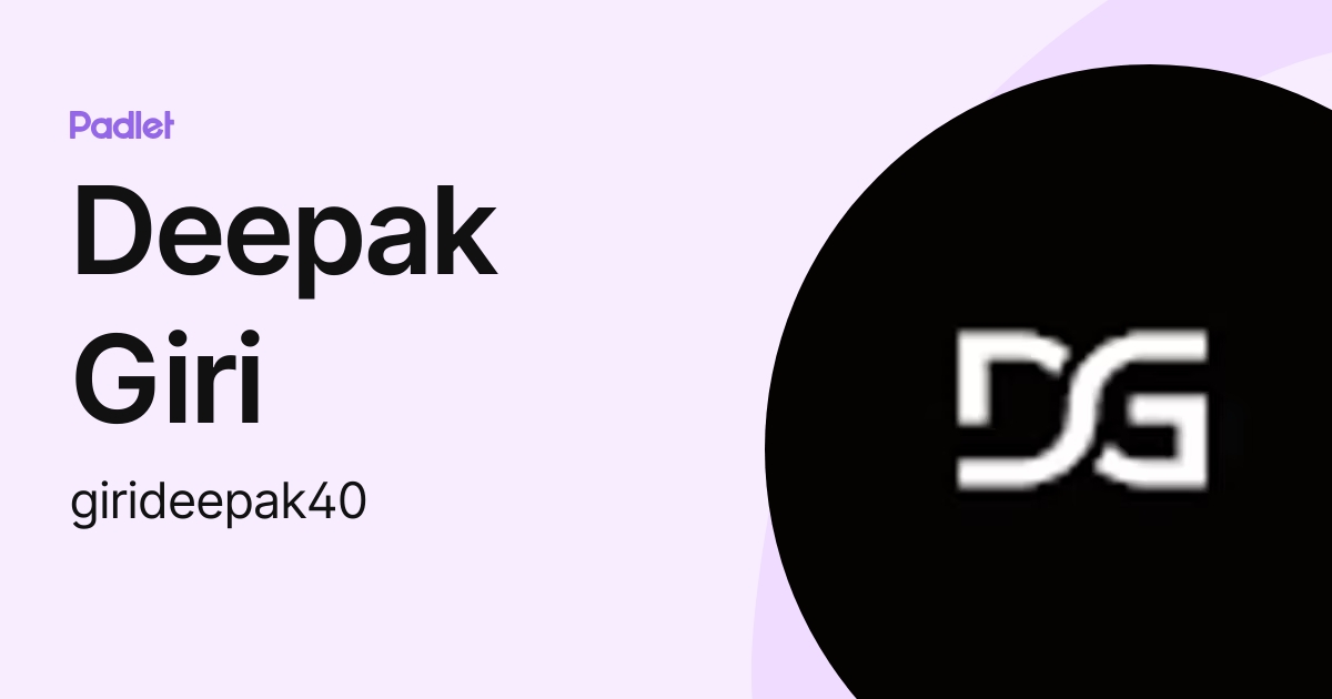 Deepak Giri (girideepak40) profile | Padlet