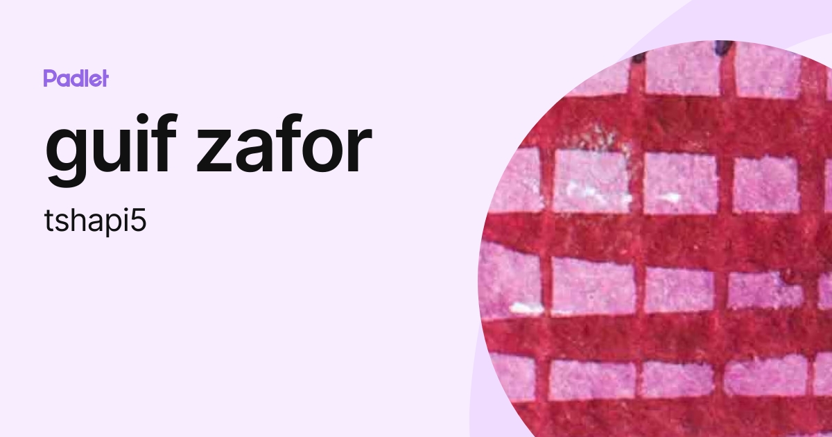 guif zafor (tshapi5) profile | Padlet