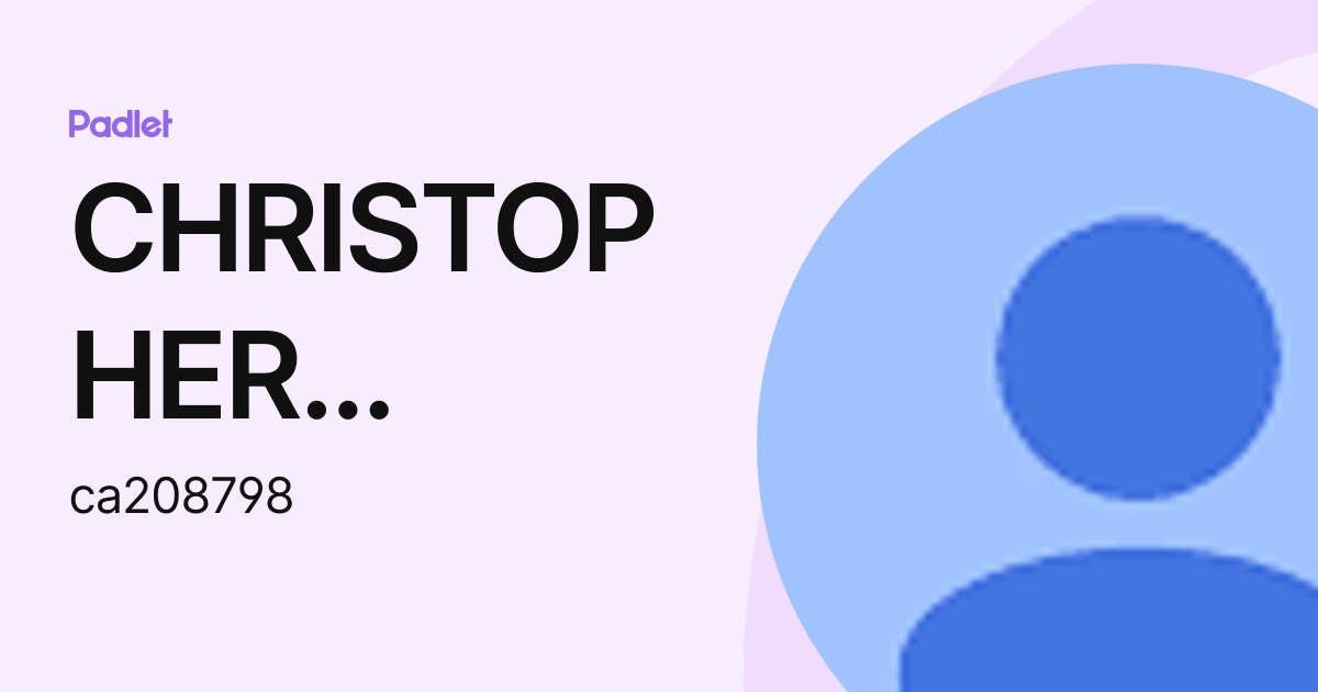 CHRISTOPHER SINGH (ca208798) profile | Padlet