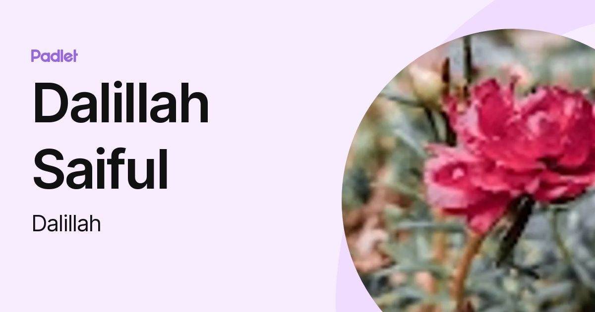 Dalillah Saiful (Dalillah) profile | Padlet
