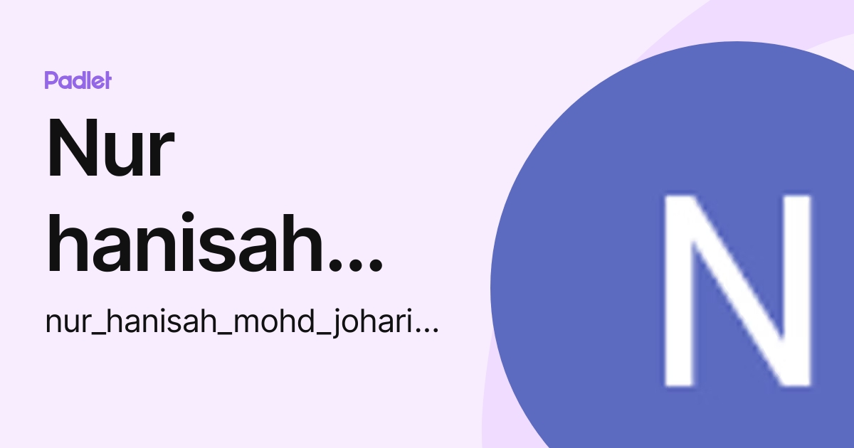 Nur hanisah Mohd johari george (nur_hanisah_mohd_johari_george) profile | Padlet