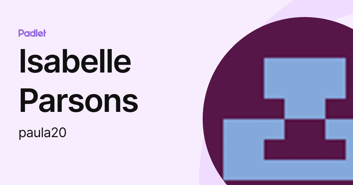 Isabelle Parsons (paula20) profile | Padlet