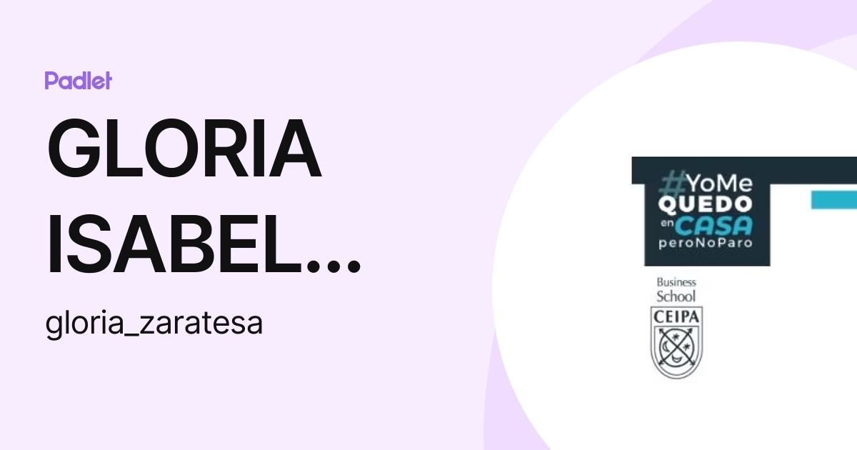 GLORIA ISABEL ZÁRATE SÁNCHEZ (gloria_zaratesa) profile | Padlet