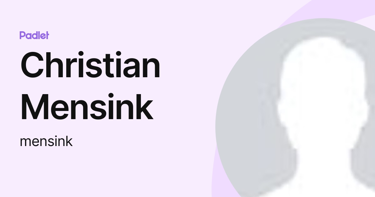Christian Mensink (mensink) profile | Padlet