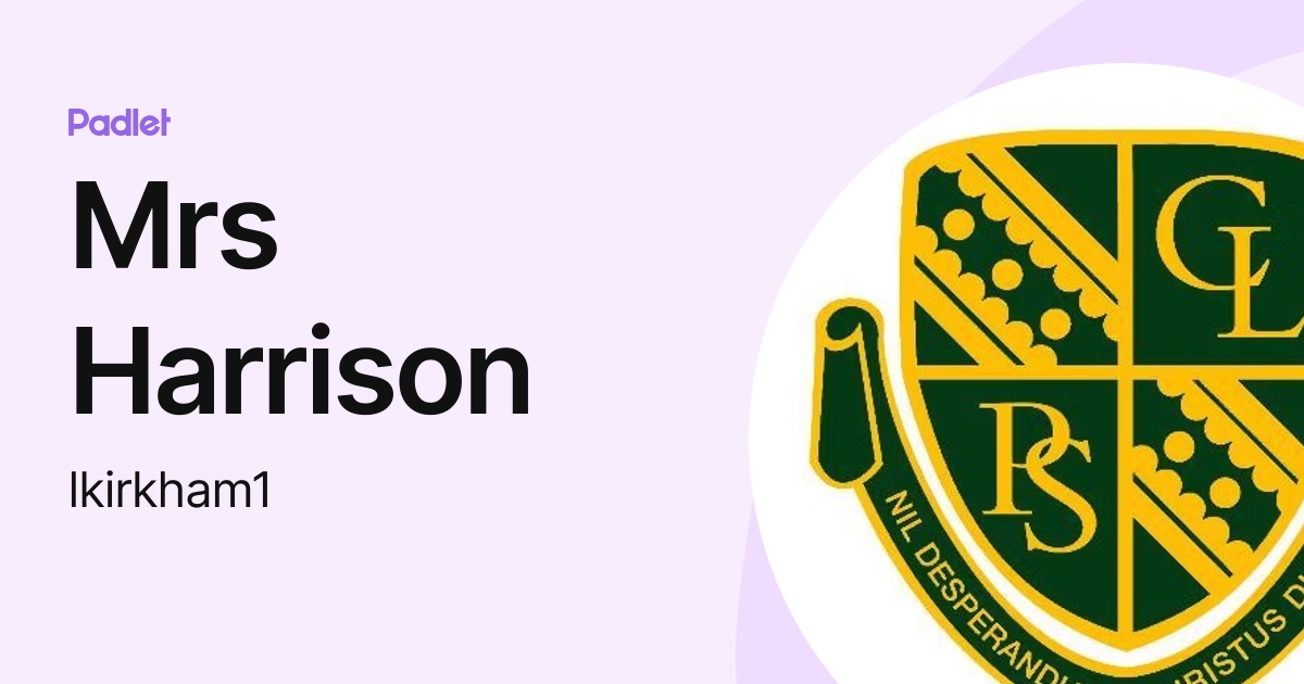 Mrs Harrison (lkirkham1) profile | Padlet