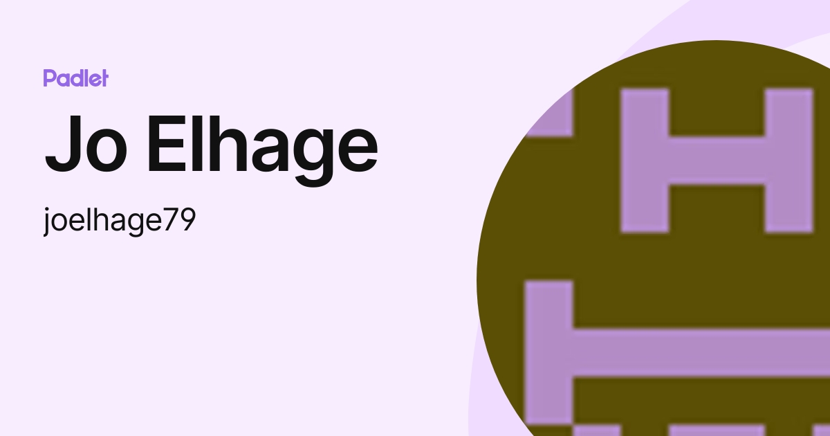 Jo Elhage (joelhage79) profile | Padlet