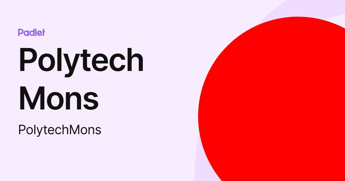 Polytech Mons (PolytechMons) profile | Padlet