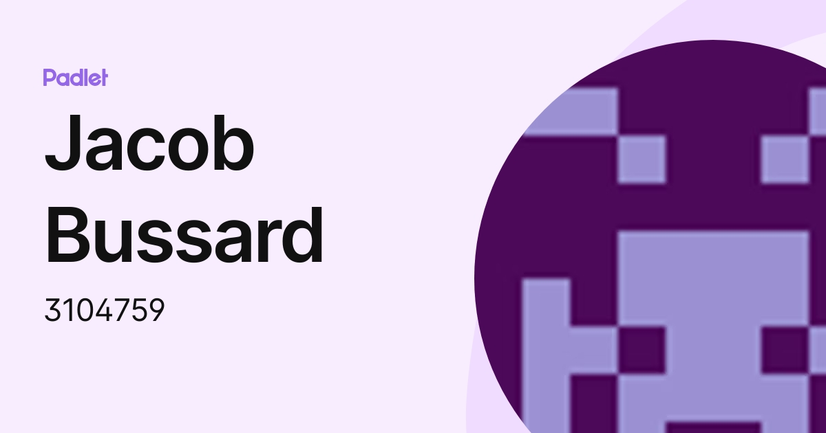 Jacob Bussard (3104759) profile | Padlet