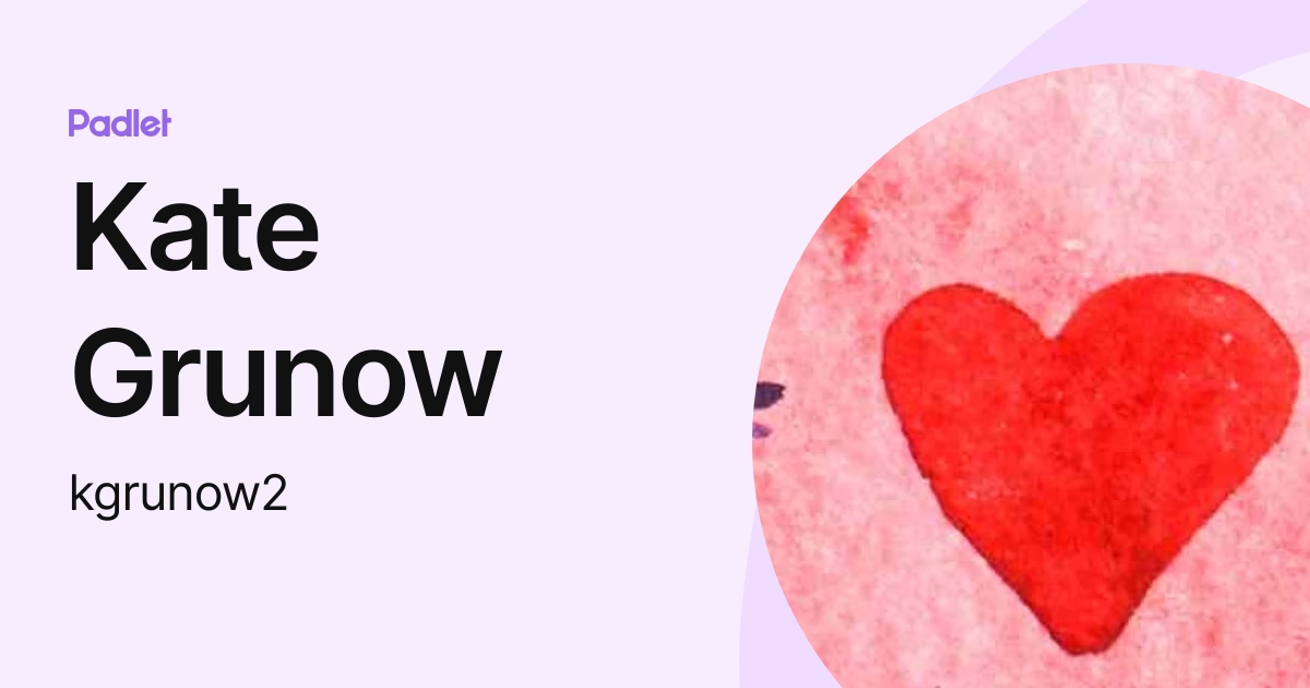 Kate Grunow (kgrunow2) profile | Padlet