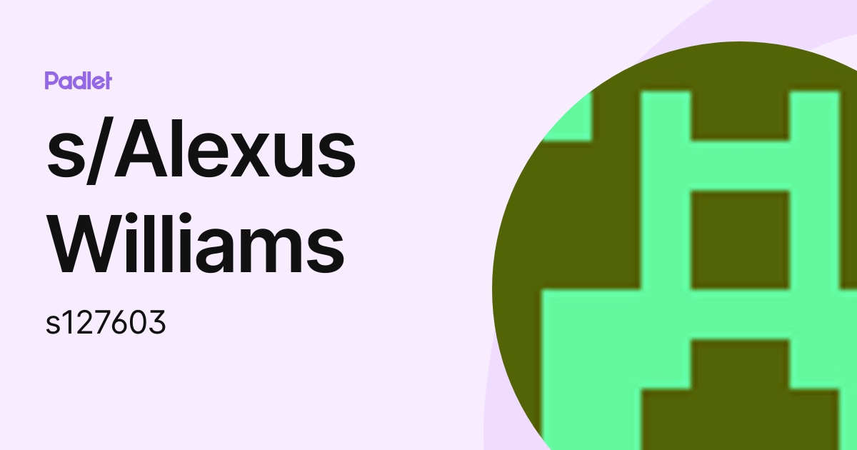 s/Alexus Williams (s127603) profile | Padlet