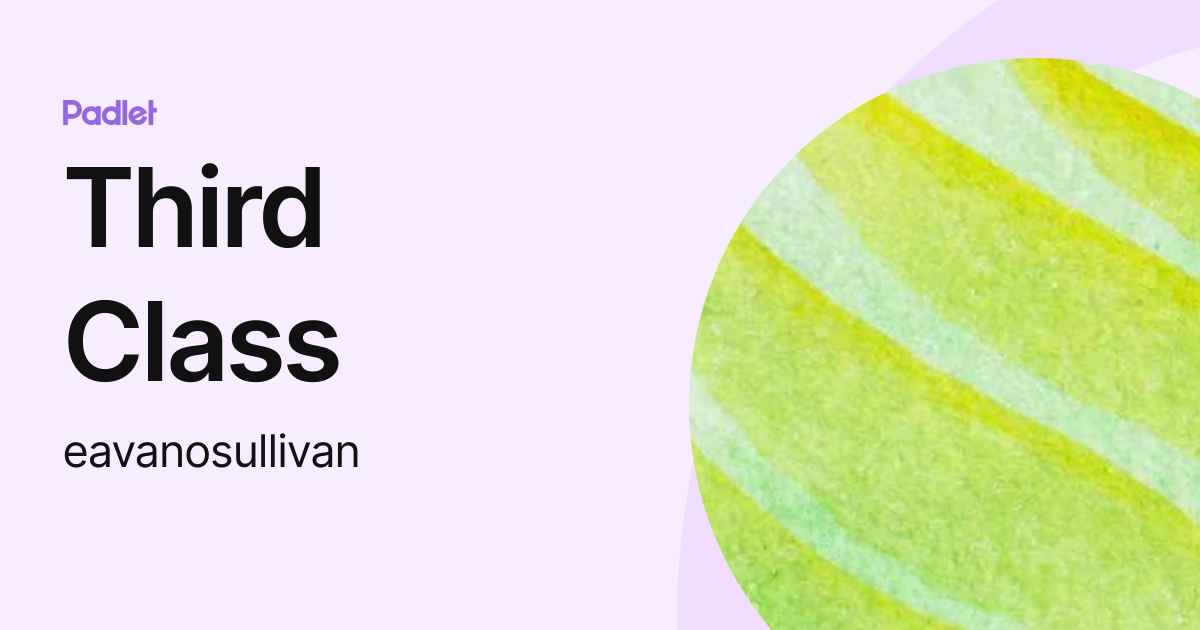 Third Class (eavanosullivan) profile | Padlet