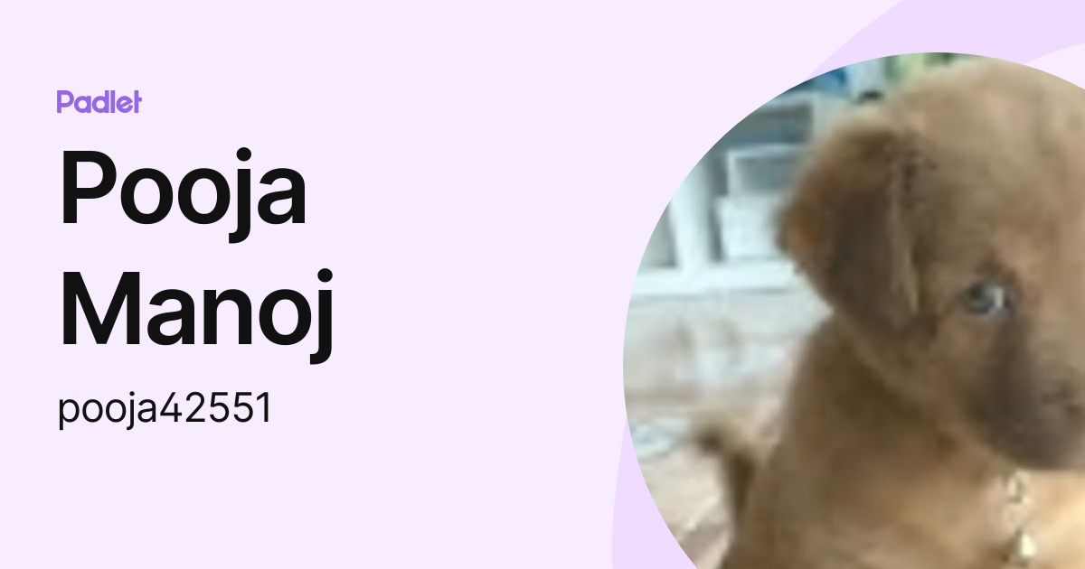 Pooja Manoj (pooja42551) profile | Padlet