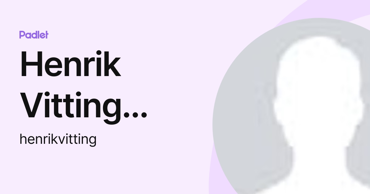 Henrik Vitting Pedersen (henrikvitting) profile | Padlet