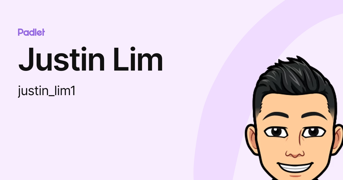 Justin Lim (justin_lim1) profile | Padlet