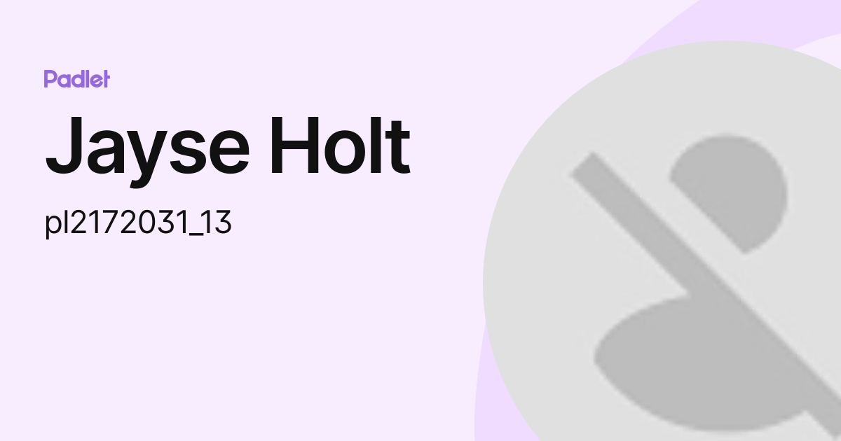 Jayse Holt (pl217203) profile | Padlet