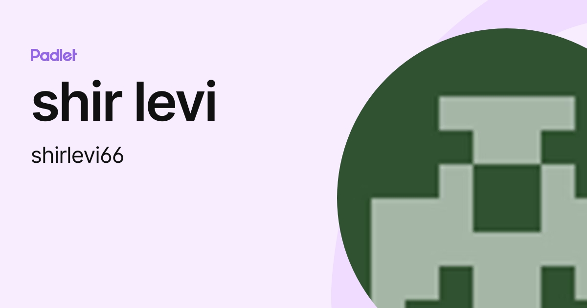 shir levi (shirlevi66) profile | Padlet