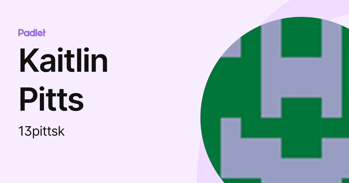Kaitlin Pitts (13pittsk) profile | Padlet