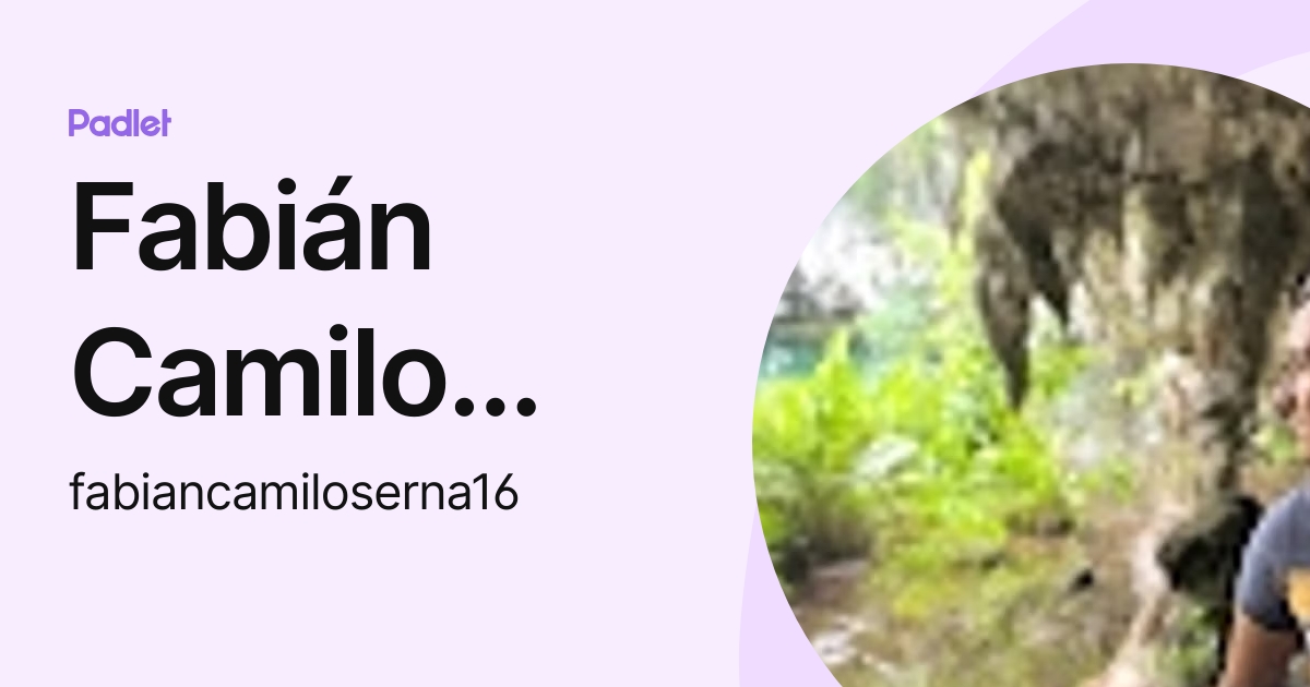 Fabián Camilo Serna patiño (fabiancamiloserna16) profile | Padlet