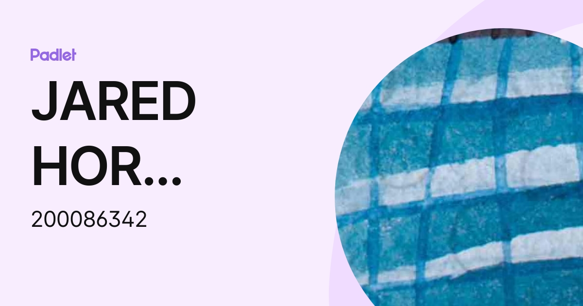 JARED HOR YONG JUN (200086342) profile | Padlet