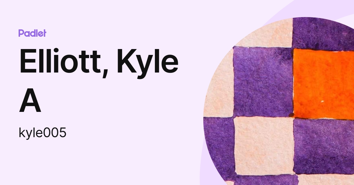 Elliott, Kyle A (kyle005) profile | Padlet
