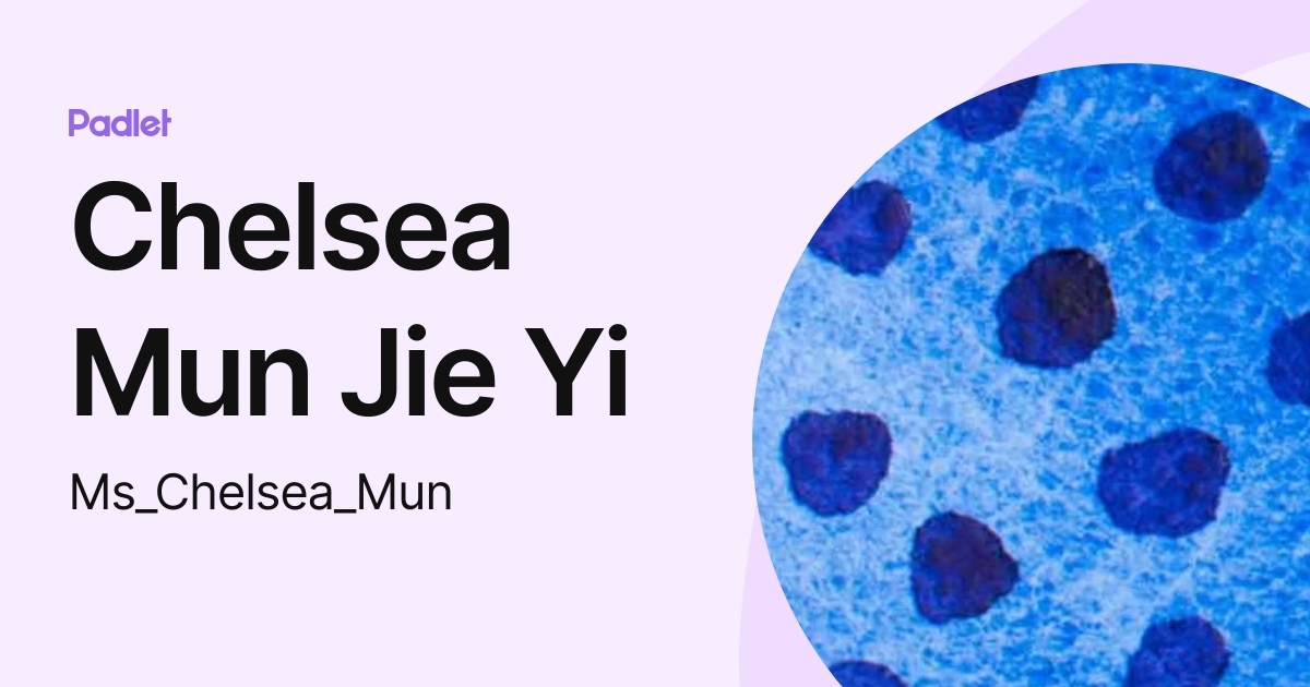 Chelsea Mun Jie Yi (Ms_Chelsea_Mun) profile | Padlet