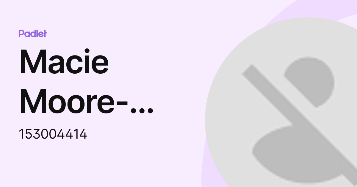 Macie Moore-153004414 (153004414) profile | Padlet