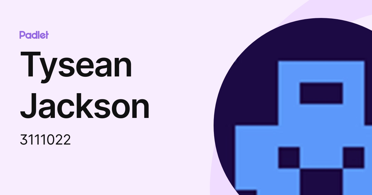 Tysean Jackson (3111022) profile | Padlet