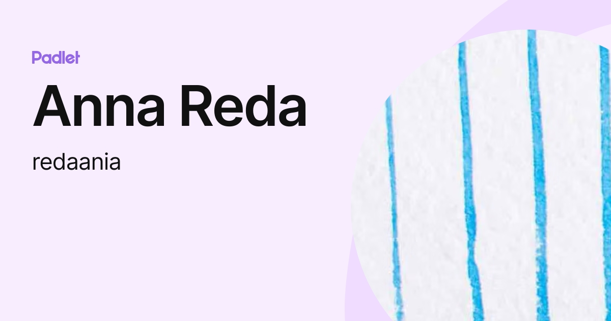Anna Reda (redaania) profile | Padlet