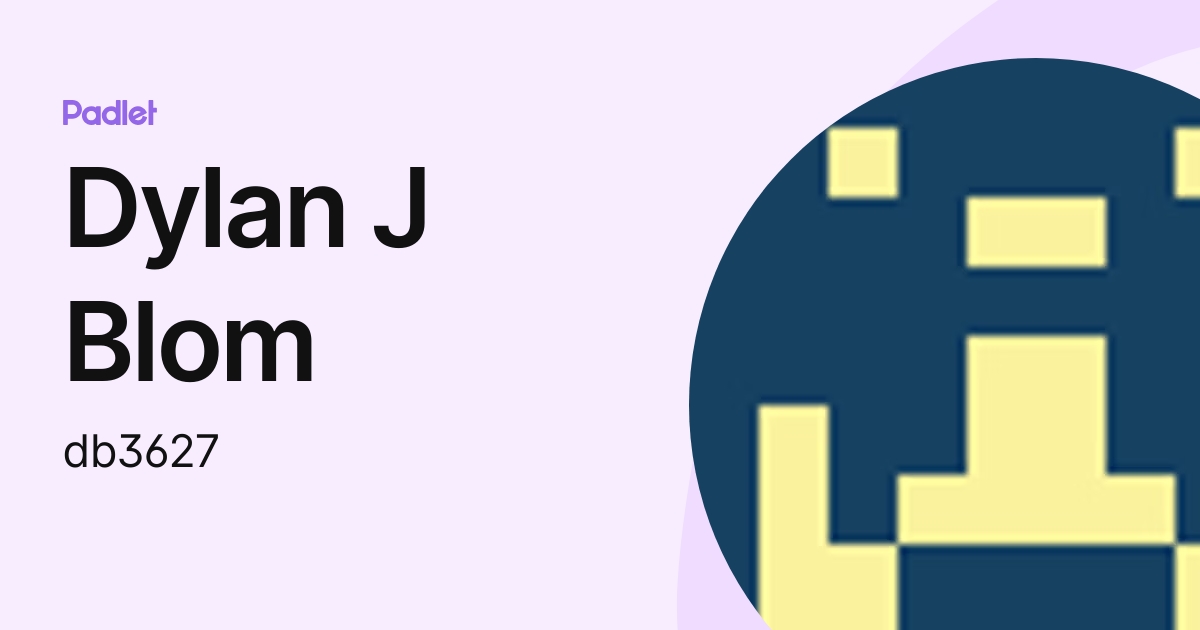 Dylan J Blom (db3627) profile | Padlet