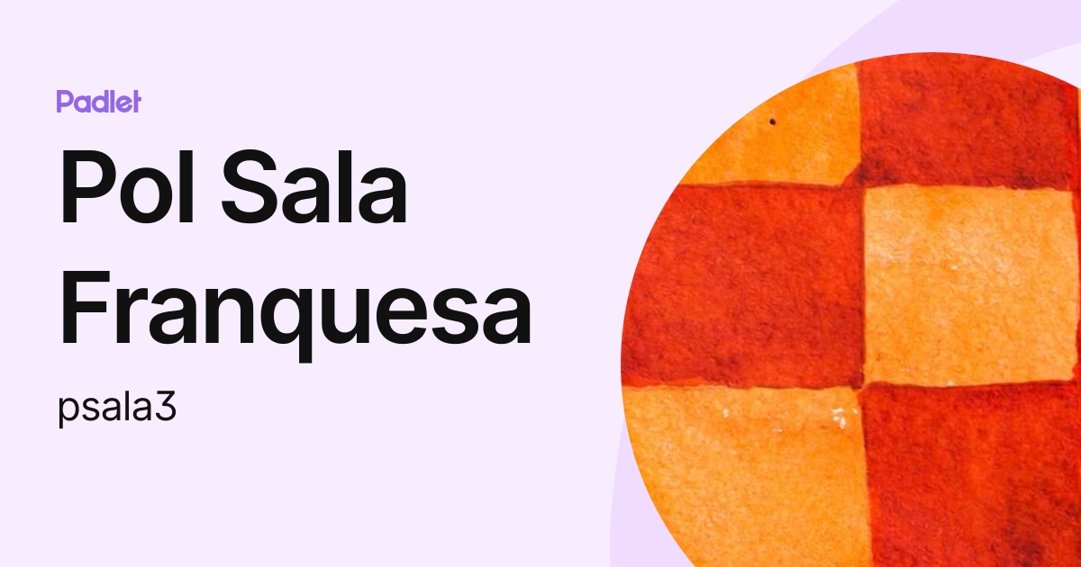Pol Sala Franquesa (psala3) profile | Padlet