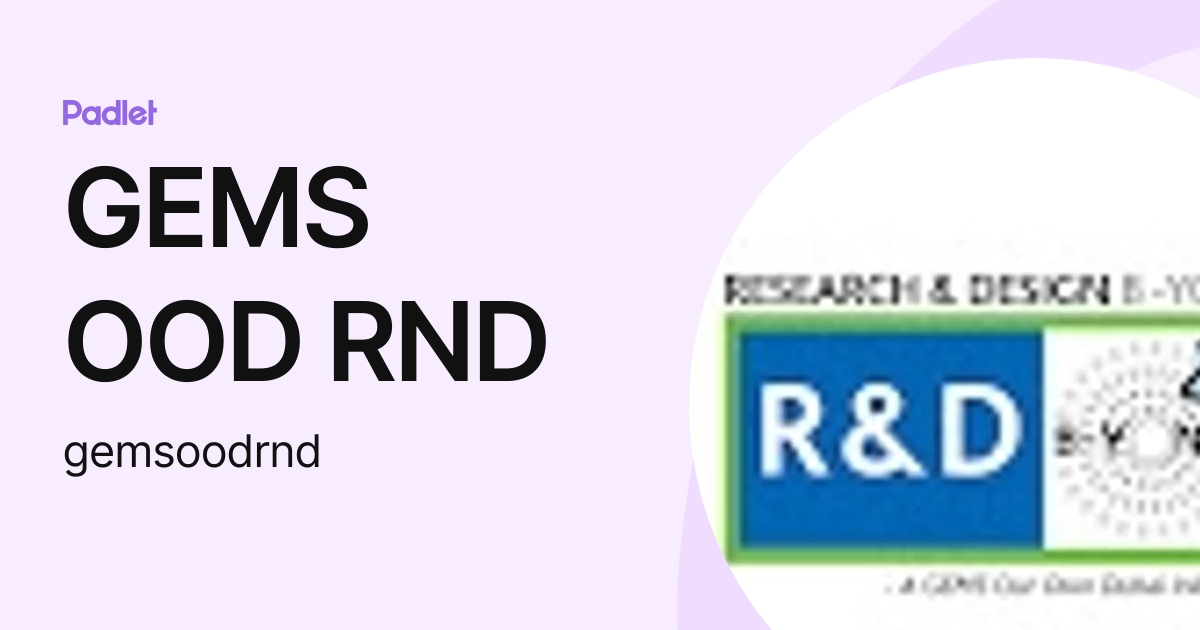 GEMS OOD RND (gemsoodrnd) profile | Padlet