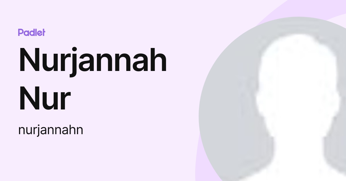 Nurjannah Nur (nurjannahn) profile | Padlet