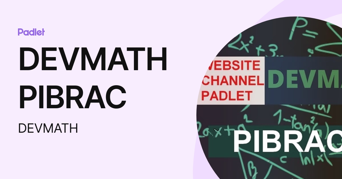 DEVMATH PIBRAC (DEVMATH) profile | Padlet