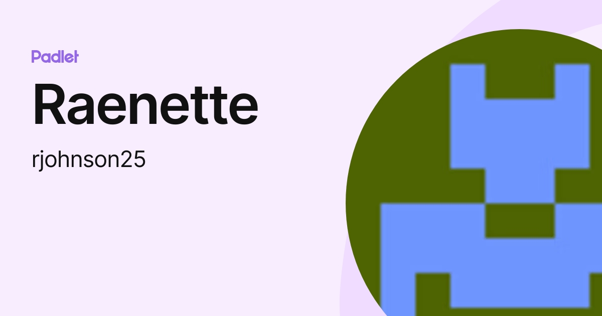 Raenette (rjohnson25) profile | Padlet
